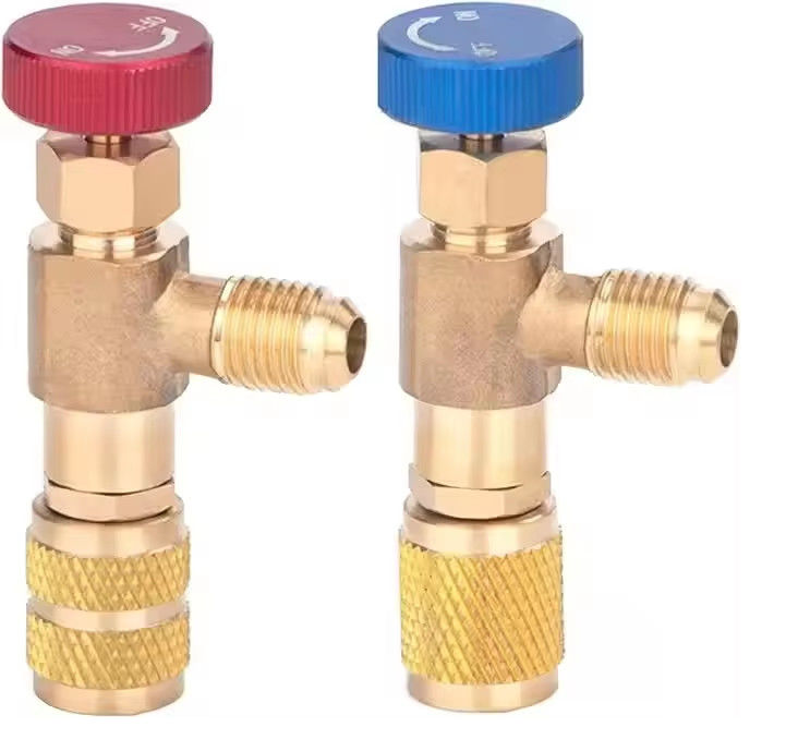 R410A R22 Liquid Safety Adapter Flow Control Ball Valve Refrigerant ...
